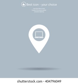 Illustration Map Mark Icon Laptop Stock Vector (Royalty Free) 404796049 ...