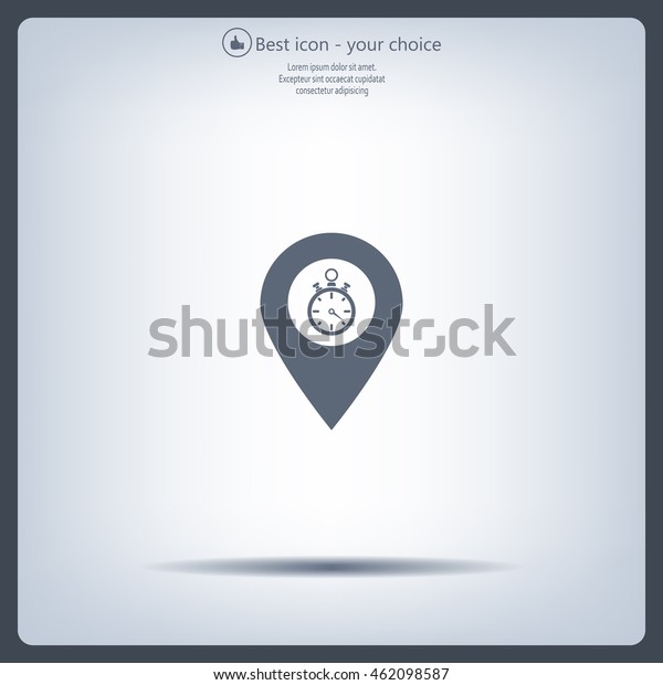 Illustration Map Mark Icon Timer Stock Vector (Royalty Free) 462098587 ...