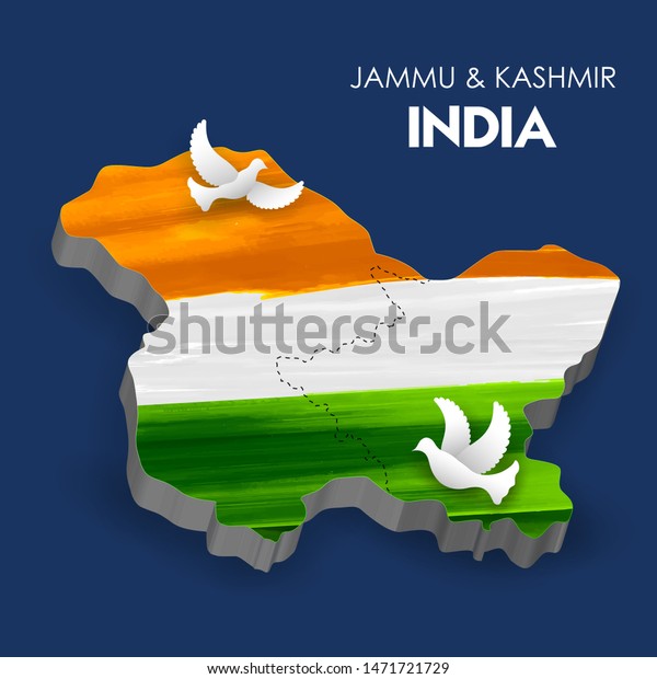 Illustration Map Union Territory Jammu Kashmir: เวกเตอร์สต็อก (ปลอดค่า ...
