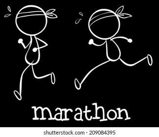 Illustration Marathon Doodle Stock Vector (Royalty Free) 209084395 ...