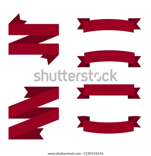 Illustration Maroon Retro Ribbons Flat Design Stock Vector (Royalty ...
