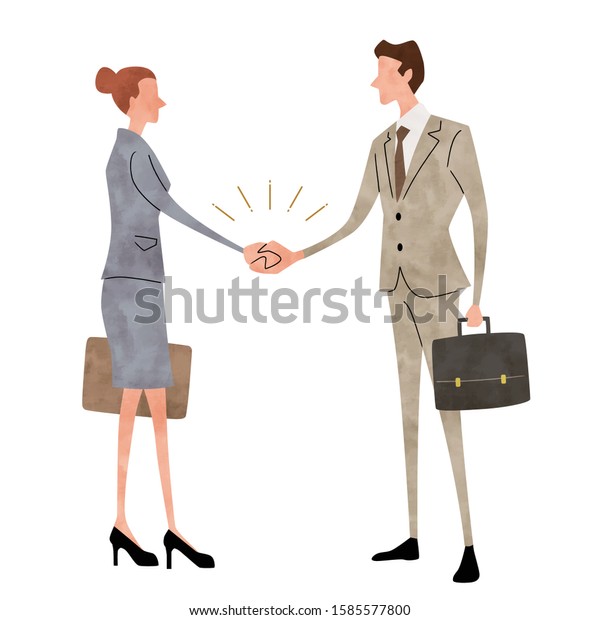 Illustration Material Business Scene Man Woman Stock Vector (Royalty ...