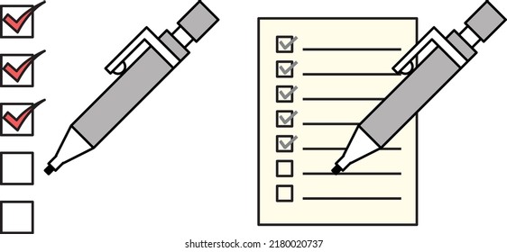 Illustration Material Check Sheet Mechanical Pencil Stock Vector ...