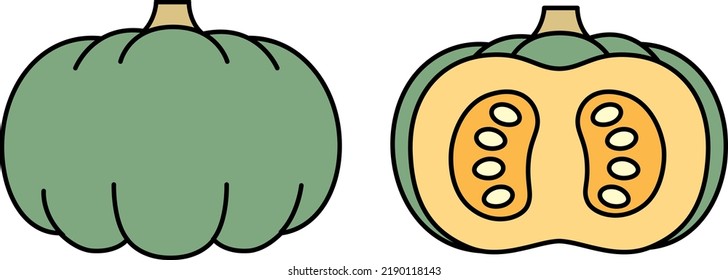 Illustration Material Pumpkin Cut Pumpkin Stock Vector (Royalty Free ...
