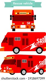 Illustration Material Set Rescue Car Front Stock Vector (Royalty Free ...