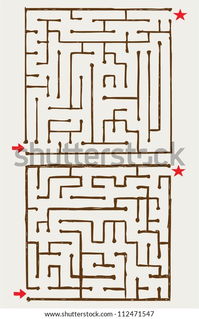 Illustration Maze Doodle Style Stock Vector (Royalty Free) 112471547