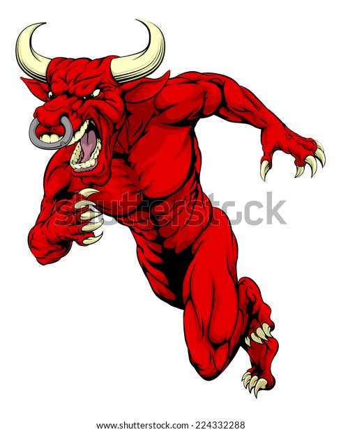Illustration Mean Tough Looking Red Bull 스톡 벡터(로열티 프리) 224332288 ...
