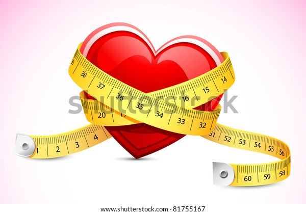 Illustration Measuring Tape Around Heart Stock Vector (Royalty Free ...