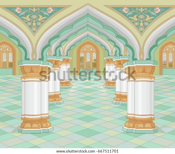 Illustration Medieval Arabic Palace: เวกเตอร์สต็อก (ปลอดค่าลิขสิทธิ์ ...