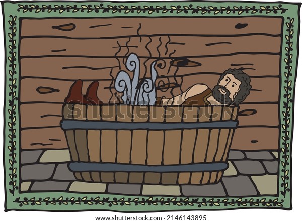 Ilustración de baños medievales en un: vector de stock (libre de ...