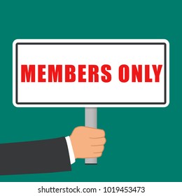 Illustration Members Only Sign Flat Concept Stock Vector (Royalty Free ...