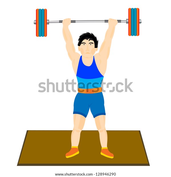 Illustration Men Raising Atheletic Projectile Stock Vector (Royalty ...