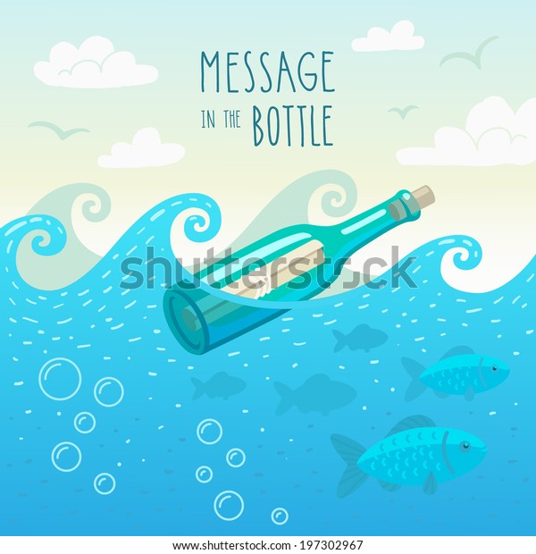Illustration Message Bottle Stock Vector (Royalty Free) 197302967 ...