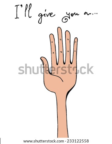 Illustration Message Give You Hand Words Stock Vector (Royalty Free ...