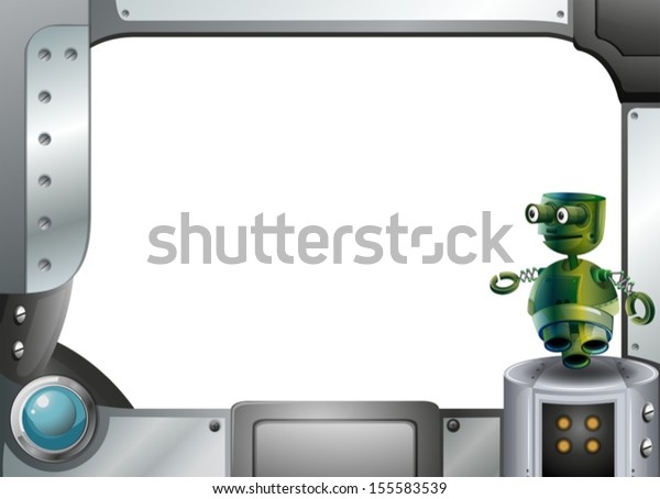 Illustration Metal Frame Border Robot Stock Vector (Royalty Free ...