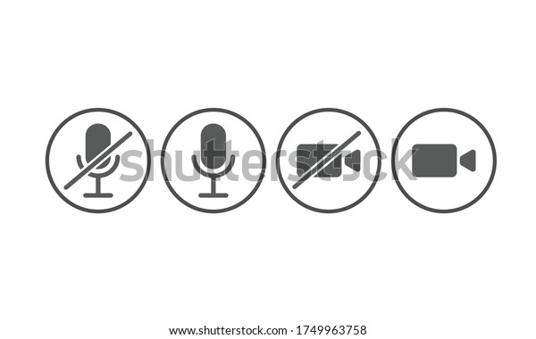 Illustration Mic Video Icon Mute Unmute Stock Vector (Royalty Free ...