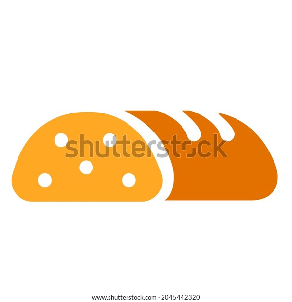 Illustration Minimal Colorful Bread Loaf Icon Stock Vector (Royalty ...