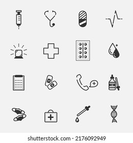 Illustration Minimalistic Simple Flat Set Medical Stock Vector (Royalty ...