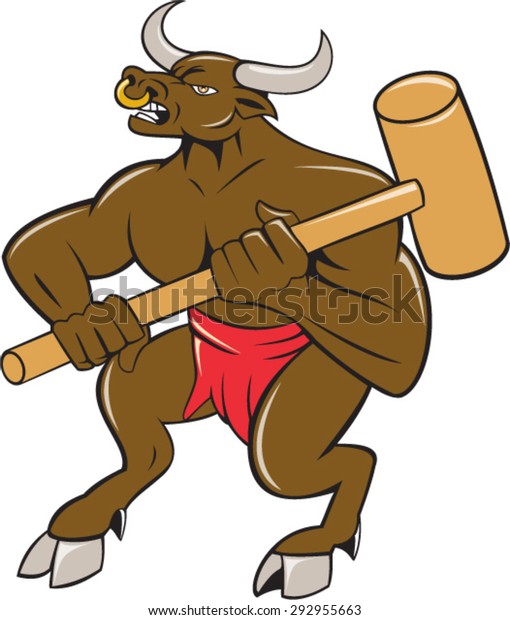 Illustration Minotaur Mythological Creature Head Bull Stock Vector ...