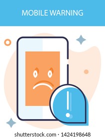 Illustration Mobile Warning Mobile Alert Stock Vector (Royalty Free ...