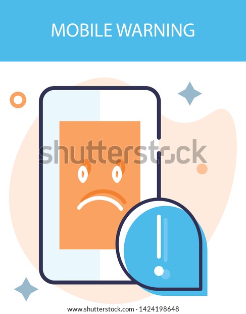 Illustration Mobile Warning Mobile Alert Stock Vector (Royalty Free ...