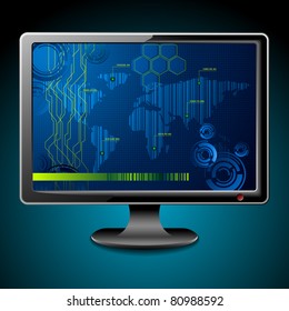 Illustration Modern Television Technical Screen On Stock Vector ...