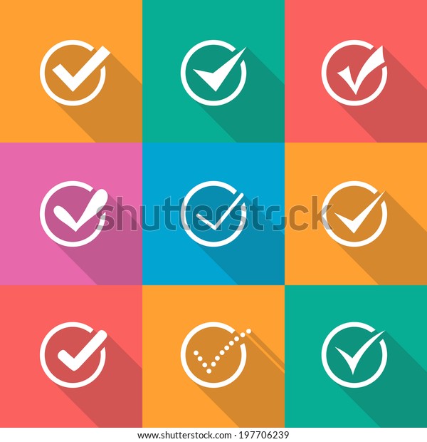 Illustration Modern Vector Confirm Icons Set Stock Vector (Royalty Free ...