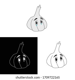 Illustration Modern Vector Sad Garlic Stock Vector (Royalty Free ...