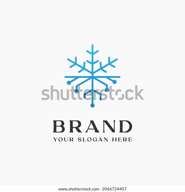 Illustration Modern Winter Ice Technology Logo Stock Vector (Royalty ...