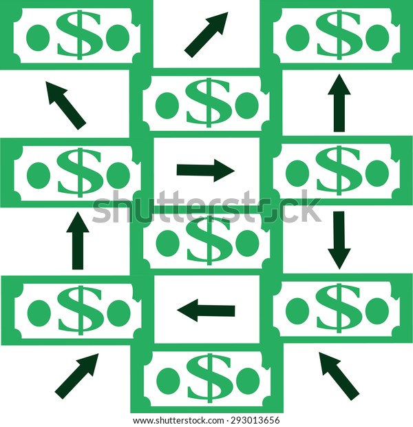 Illustration Money Movement Pattern Stock Vector (Royalty Free ...