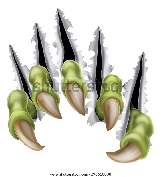 Illustration Monster Claw Hand Breaking Tearing Stock Vector (Royalty ...