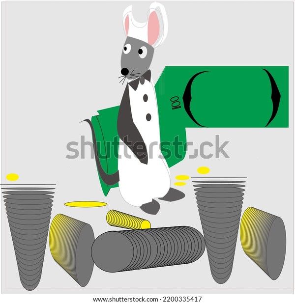 Illustration Mouse Stealing Banknotes Chefs Clothes Stock Vector ...
