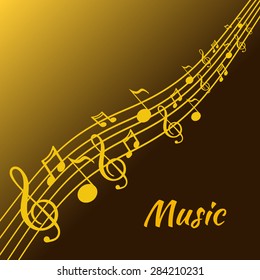 Illustration Music Color Notes On Beautiful Stock Vector (Royalty Free ...