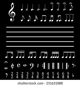 Illustration Musical Notes Numbers Stock Vector (Royalty Free ...