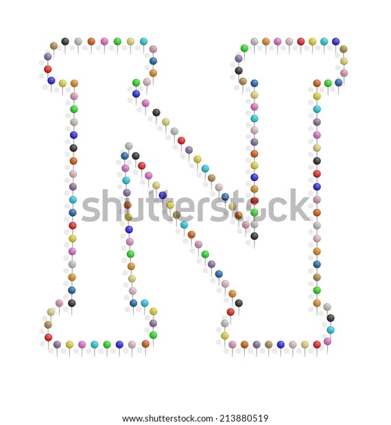 Illustration N Letter Created Pushpin Stock Vector (Royalty Free ...