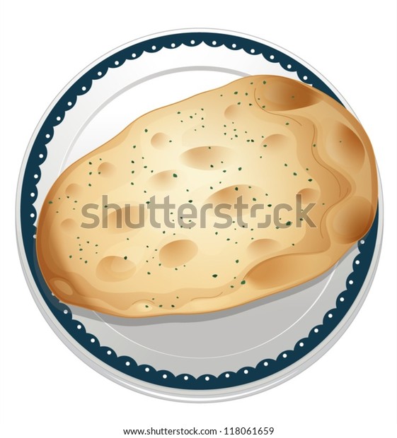 Illustration Naan Bread On White Background Stock Vector (Royalty Free ...