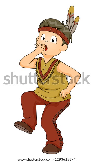 Illustration Native American Kid Boy Doing Stock Vector (Royalty Free ...
