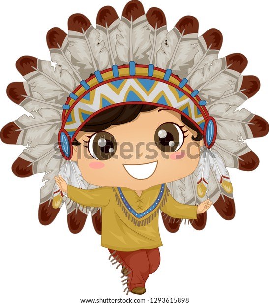 Illustration Native American Kid Boy Dancing Stock Vector (Royalty Free ...