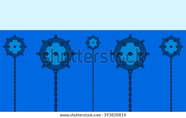 Illustration Naval Minefield Icon: เวกเตอร์สต็อก (ปลอดค่าลิขสิทธิ์ ...