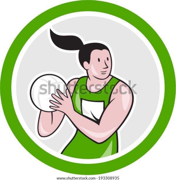 Illustration Netball Player Catching Rebounding Ball Stock Vector ...