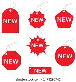 Illustration New Off Labels Red Icons Stock Vector (Royalty Free ...
