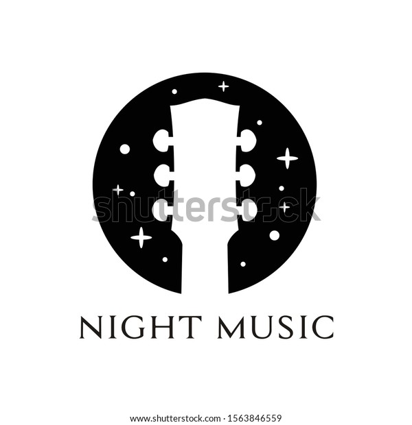 Illustration Night Music Logo Vector Guitar Stock Vector (Royalty Free ...