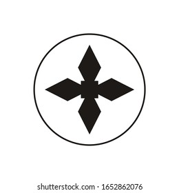 Illustration Ninja Star Sharp Silhouette Logo Stock Vector (Royalty ...