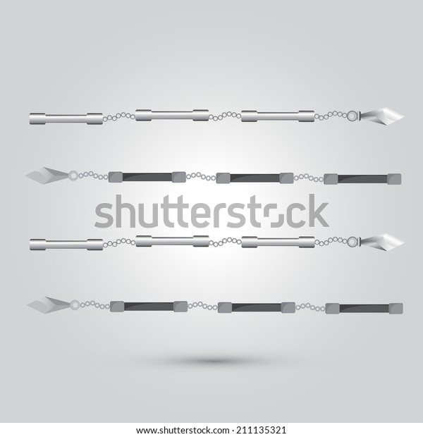 Illustration Ninja Weapon Cartoon Vector Stock Vector (Royalty Free ...