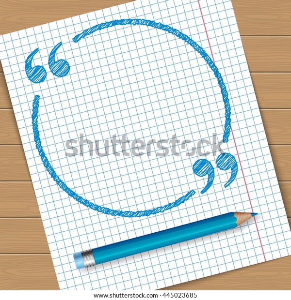 Illustration Notebook Page Frame Quotation Marks Stock Vector (Royalty ...