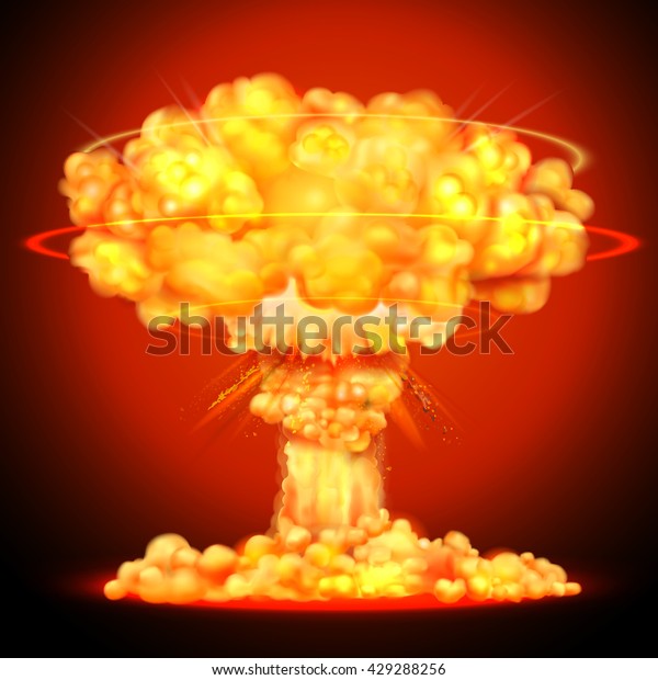 Illustration der Atombombenexplosion Stock-Vektorgrafik (Lizenzfrei ...