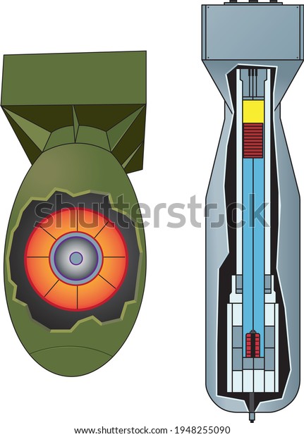 Illustration Nuclear Weapon Diagram Guntype Assembly: เวกเตอร์สต็อก ...