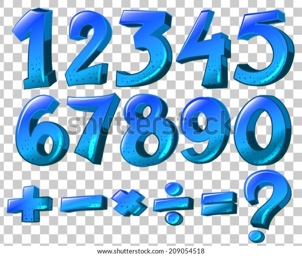 Illustration Numbers Math Symbols Blue Color Stock-vektor (royaltyfri ...