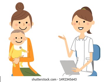Illustration Nurse Explaining Patient Stock Vector (Royalty Free ...