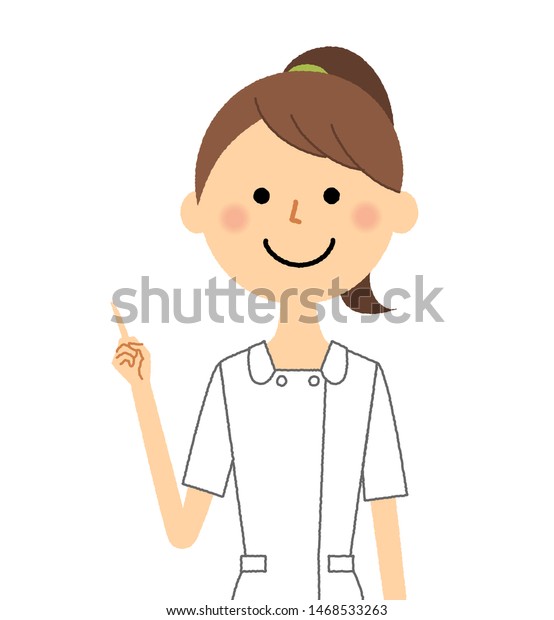 Illustration Nurse Pointing Finger Stock Vector (Royalty Free ...